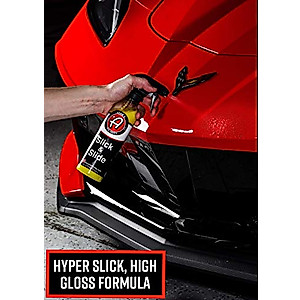 Adam’s Slick & Slide Detail Spray - Hyper Slick Polymer Resin Technology Car Wash Spray Sealant - Car Wax Top Coat Quick Detailer Provides Superior Gloss, Shine, & Slickness (16 Oz)