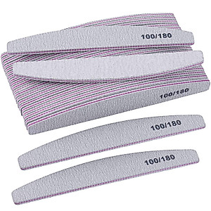 BTYMS 25 Pcs 100/180 Grit Nail Files and Buffers Professional Double Sided Emery Boards Manicure Tool for Acrylic Nails