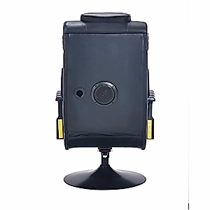 X Rocker Pro Leather Lounging Video Gaming Pedestal Chair with Vibration - Wireless Audio Force Modulation Technology - 2 Speakers & Subwoofer - Armrest - Black