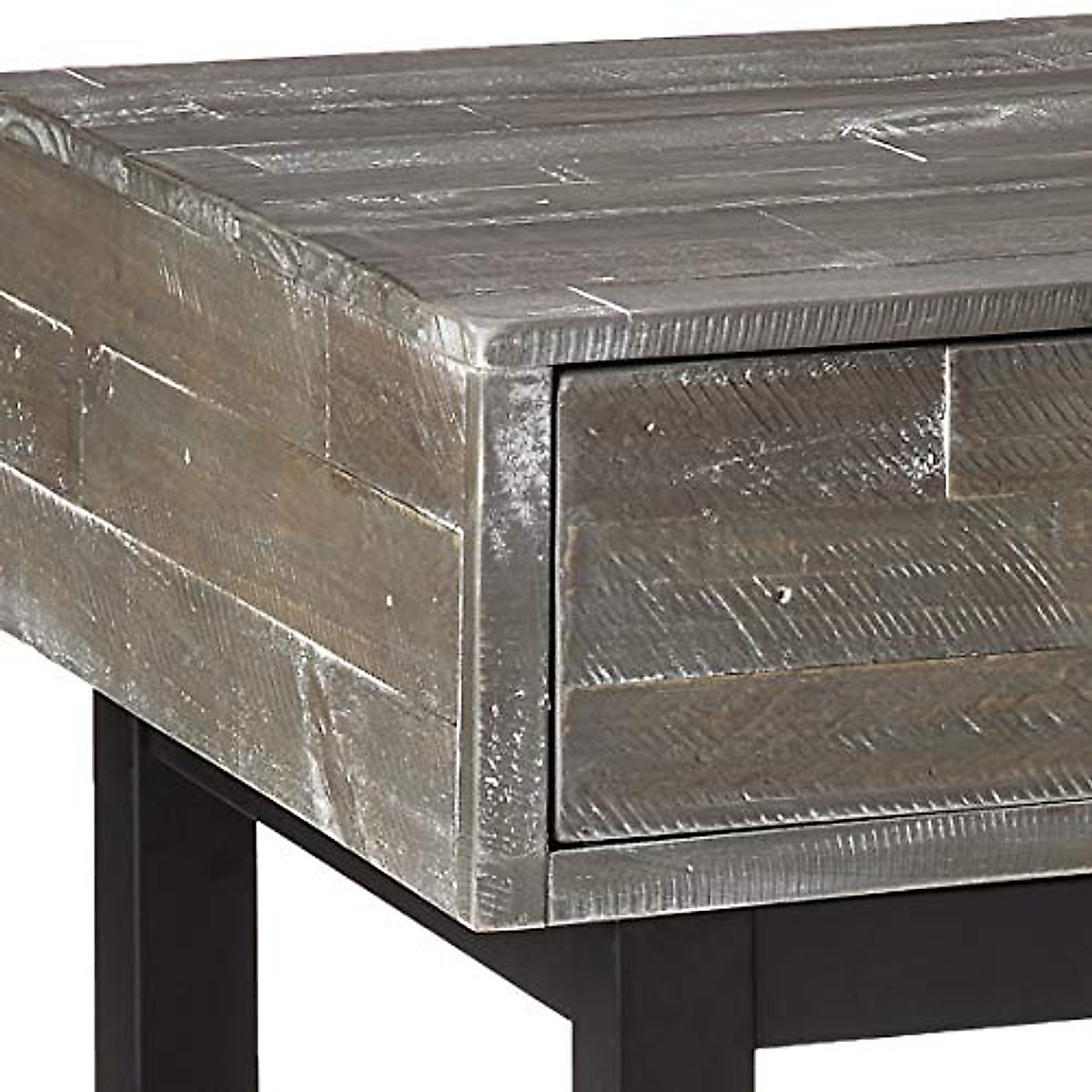 Signature Design by Ashley Mondoro Industrial Square End Table, Reclaimed Brown