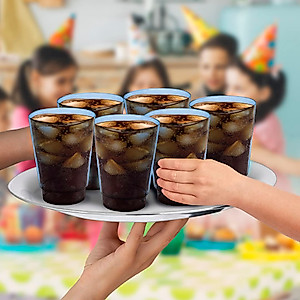 Acrimet Plastic Cup, Reusable, 10oz | 300ml, Tumbler Water, Machine Washable, Stackable Beverage Tumblers, Drinking Cup, Shatterproof, Durable (Blue Color) (Set of 10)