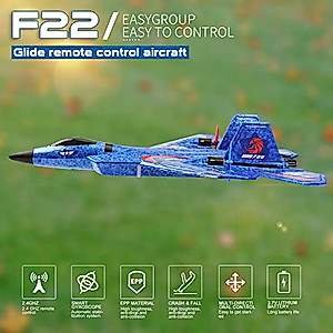 RC Plane, F22 RC Airplane Fighter Ready to Fly, 2.4Ghz 2 Channel Remote Control Plane, RC Airplanes Toy for Boys Girls Kids Beginners
