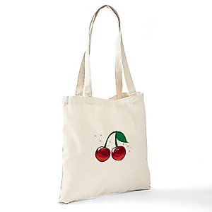 CafePress Sparkling Cherries Tote Bag Natural Canvas Tote Bag, Reusable Shopping Bag