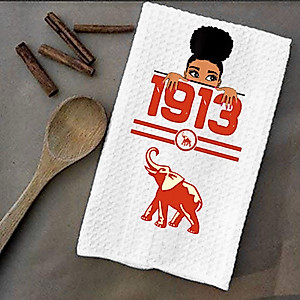 MEIKIUP Sorority Gift Soror Sigma Theta Kitchen Towel Sister Dish Towel for Woman Housewarming Gift (Soror Towel)