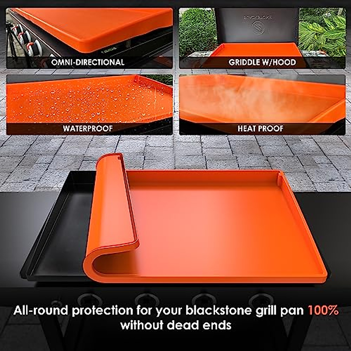 Upgraded Griddle Cover Mat Grill 28" Silicone Mat Cover, Full-edge Silicone Griddle Mat Design for Blackstone 28 Inch Grill,Protect Your Griddle from Rodents, Insects, Debris and Rust