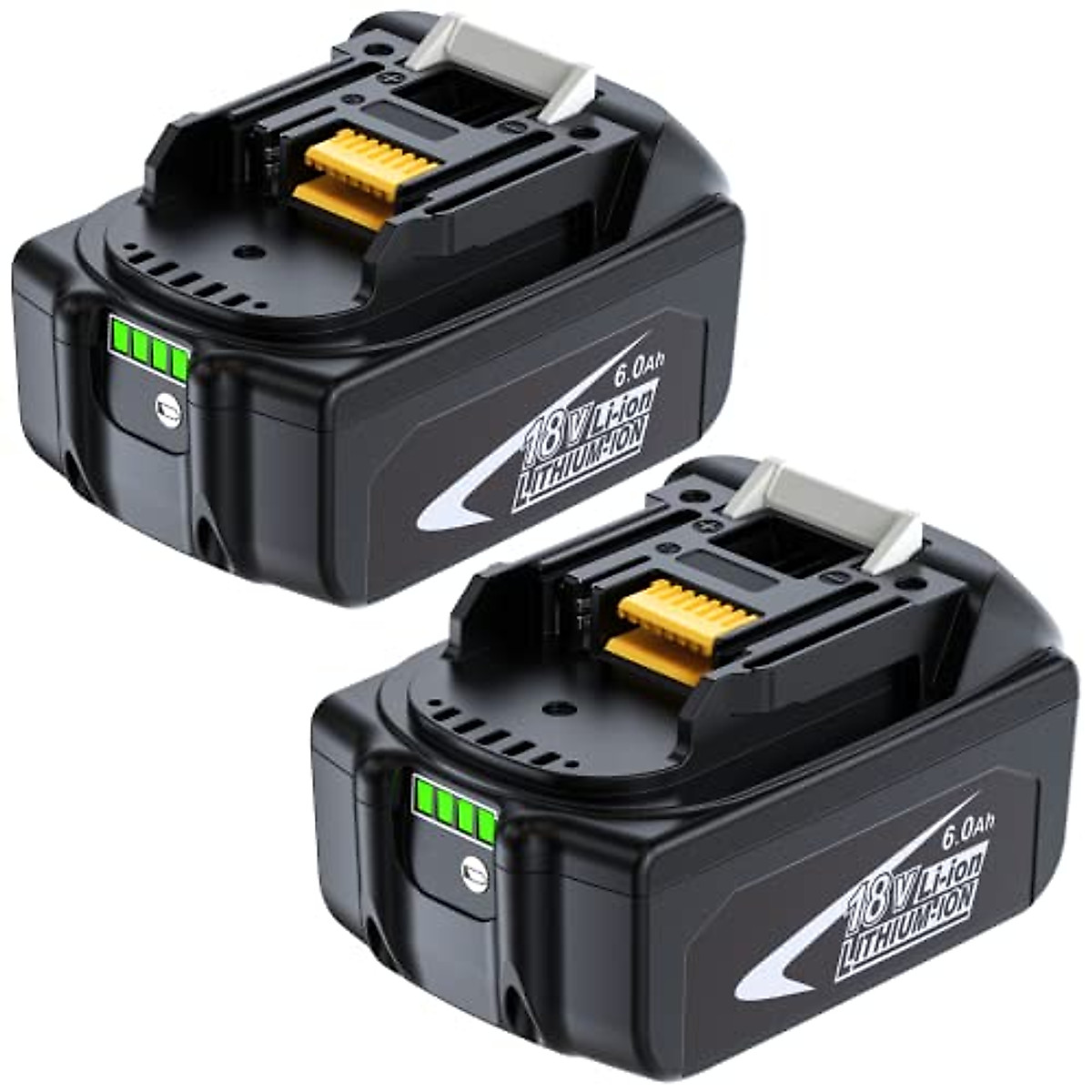 2 Packs Replace for Makita 18V Battery 6.0Ah, Replacement Makita 18 Volt BL1860B Batteries BL1820B 1830B 1840B 1850B, Compatible with Makita 18v Tools, Fit with Original Makita 18v Battery Charger