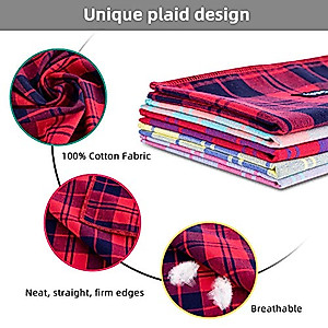 Gofshy Dog Bandanas-5PCS Birthday Gift Puppy Bandana Vibrant Color Plaid Printing Adjustable Dog Scarf Bib Handkerchief Accessories for Medium Large Dog Pet