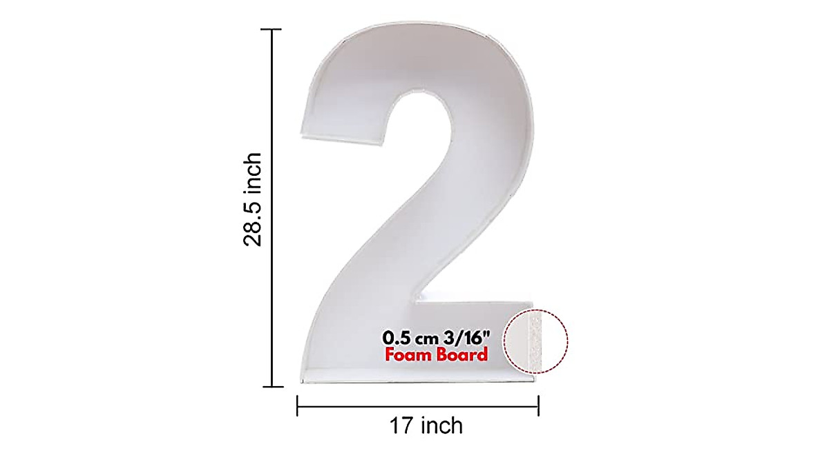 Light Up Number 2 Balloon Frame for Celebrations