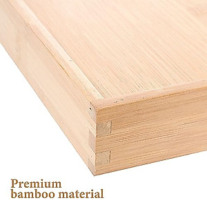 DOITOOL Divided Serving Tray Wooden Square 9 Compartments Serving Platter Sushi Plate Nut Candy Snack Storage Trays Ottoman Tray for Home Restaurant