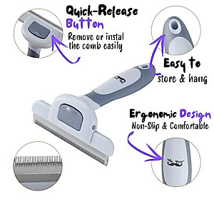 Mr. Pen- Dog Brush for Shedding, Stainless Steel Blade, Pet Grooming Brush, Dog Shedding Brush, Cat Brush for Shedding, Dog Grooming Brush, Dog Deshedding Brush, Cat Grooming Brush, Cat Shedding Brush