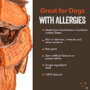 Gaines Family Farmstead Sweet Potato Chews for Dogs, Sweet Potato Dog Treats, Made in The USA, High in Fiber, Grain Free, Vegetarian Alternative to Rawhide, Rich in Vitamins, 14 Ounce Bag