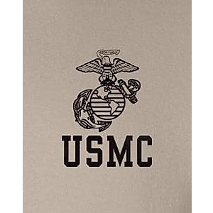 eMarine PX Eagle Globe and Anchor USMC Crew Neck Sweatshirt Sand. Made in USA. Officially Licensed with the United States Marine Corps