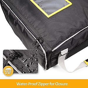 Semmiro Insulated Pizza Delivery & Warmer Bag, Breathable Silk-Floss Padding to Retain Heat & Release Steam, Waterproof Zipper Closure, Fits 3pcs 18" Pizza / 4pcs 16" Pizza, 21.5" x 19.75" x 8.5"