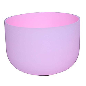ENERGYSOUND Perfect Pitch 432Hz Frosted F Note Heart Chakra Pink Colored Frosted Quartz Crystal Singing Bowl 10 inch mallet and o-ring included