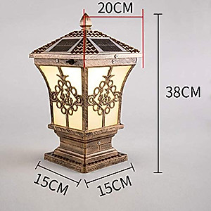 SPNEC Outdoor Lighting Solar Column Headlights Outdoor Doorpost Lights Waterproof Garden Lights Villa Wall Lights, Home Garden Viewing Lights Lawn Lights