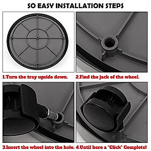 Coadura Plant Caddy with Wheels 14 Inch - 2 Pack Plant Caddy on Wheels Heavy Duty,Plant Dolly Plant Tray with Wheels Planter Caddies Indoor/Outdoor, Grey