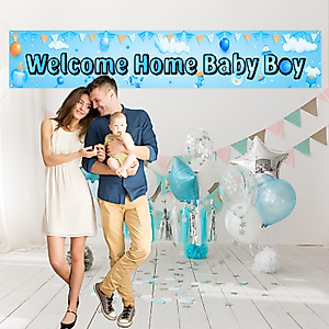 Labakita Welcome Home Baby Boy Yard Banner, Large It’s a Boy Baby Shower Banner, Blue Baby Shower Decorations for Boy, Gender Reveal Baby Shower Inside Outside Decoration