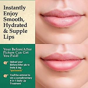 Lip Exfoliator Scrub and Moisturizer - Vegan 4-in-1 Lip Moisturizer for Very Dry Lips, Volume, Enhancing Color, Reducing Fine Lines and Wrinkles - Hydrating Lip Plumper Masks Made in the USA - 30 Pack