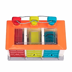 Battat – Car & Color Sorting Playset – Cause-And-Effect Toy – Push & Go Cars – Color-Coded Matching – 2 Years + – 3-Car Garage