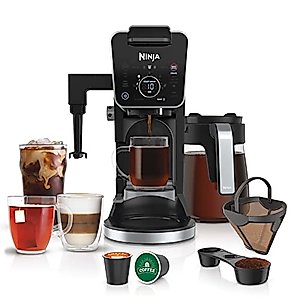 Ninja CFP307 DualBrew Pro Specialty Coffee System, Single-Serve, Compatible with K-Cups & 12-Cup Drip Coffee Maker, with Permanent Filter, Black