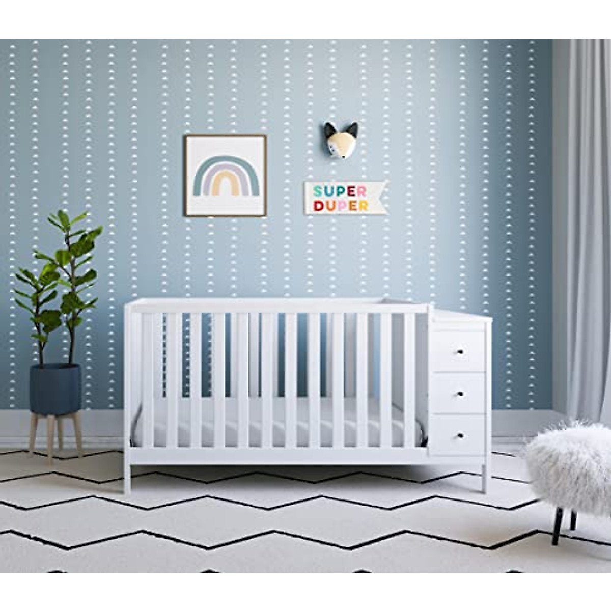 STORKCRAFT Malibu Customizable Convertible Crib (White) – GREENGUARD Gold Certified, Crib with Storage Drawers, Converts to Toddler Bed, Fits Standard Full-Size Crib Mattress