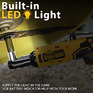 Alloyman 2 X 20V Power Ratchet Wrench Kit, 450 RPM 3/8 Inch Cordless Electric Ratchet Wrench with Variable Speed Trigger, 7 Sockets, 1/4" Adapter & 1-Hour Fast Charger