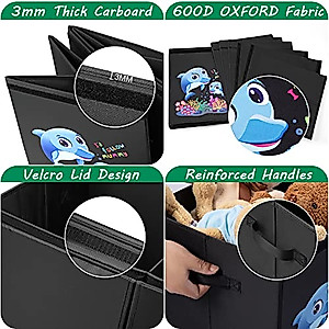 Large Toy Chest for Boys Girls, 40" Toy Box Organizer with Removable Divider, Foldable Sturdy Storage Bins with Lids for kids, Toy Chests for Nursery Playroom Bedroom Living Room