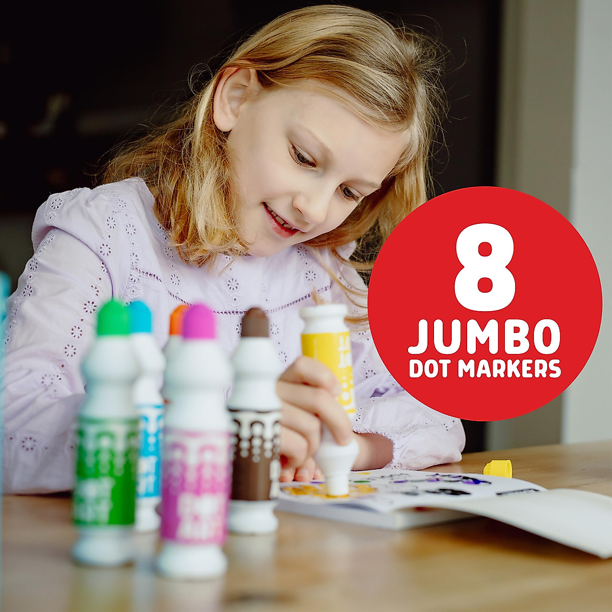 Chuckle & Roar - Dot Art Activity Kit - Mess free washable markers for preschoolers - Activity coloring book for kids ages 3 and up - Arts and crafts kit from Buffalo Games