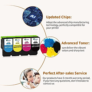 Replacement for Lexmark 801H High Yield Toner for CX410 CX410de CX410dte CX510 CX510de CX510dthe CX510dhe 80C1HK0 801HK 80C1HC0 801HC 80C1HM0 801HM 80C1HY0 801HY