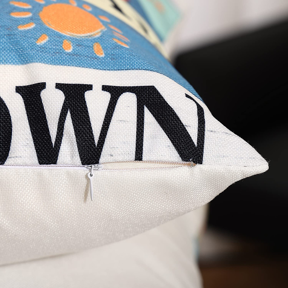 KJONG Patio Rules Throw Pillow Covers Porch Decorations Outdoor Pillow Covers Retro Rustic Wood Texture Pillowcovers Square Pillowcase for Home Garden Farmhouse Decor Patio Décor 18X18 inch