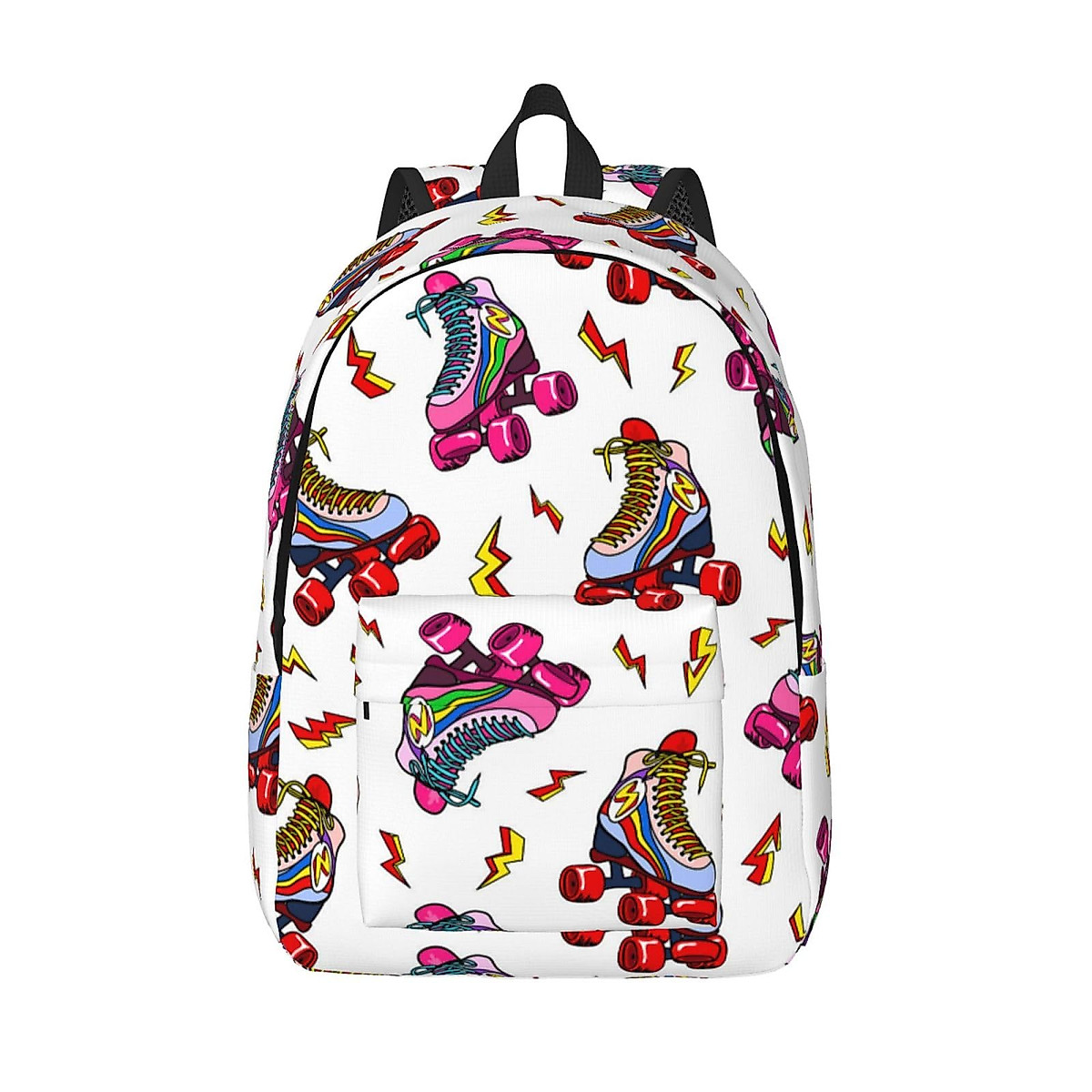 NOKOER Color Roller Skates Print Printed Canvas Backpack,Casual Daypacks,Laptop Backpack,Lightweight Travel Daypack