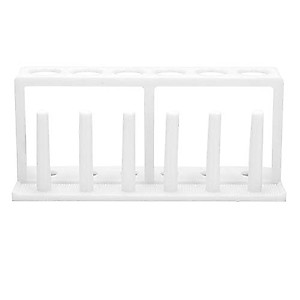 Hilitand Test Tube Rack, 6 Holes 6 Slots Plastic Test Tube Holder Storage Stand for Drying Less Than 25mm Tubes White