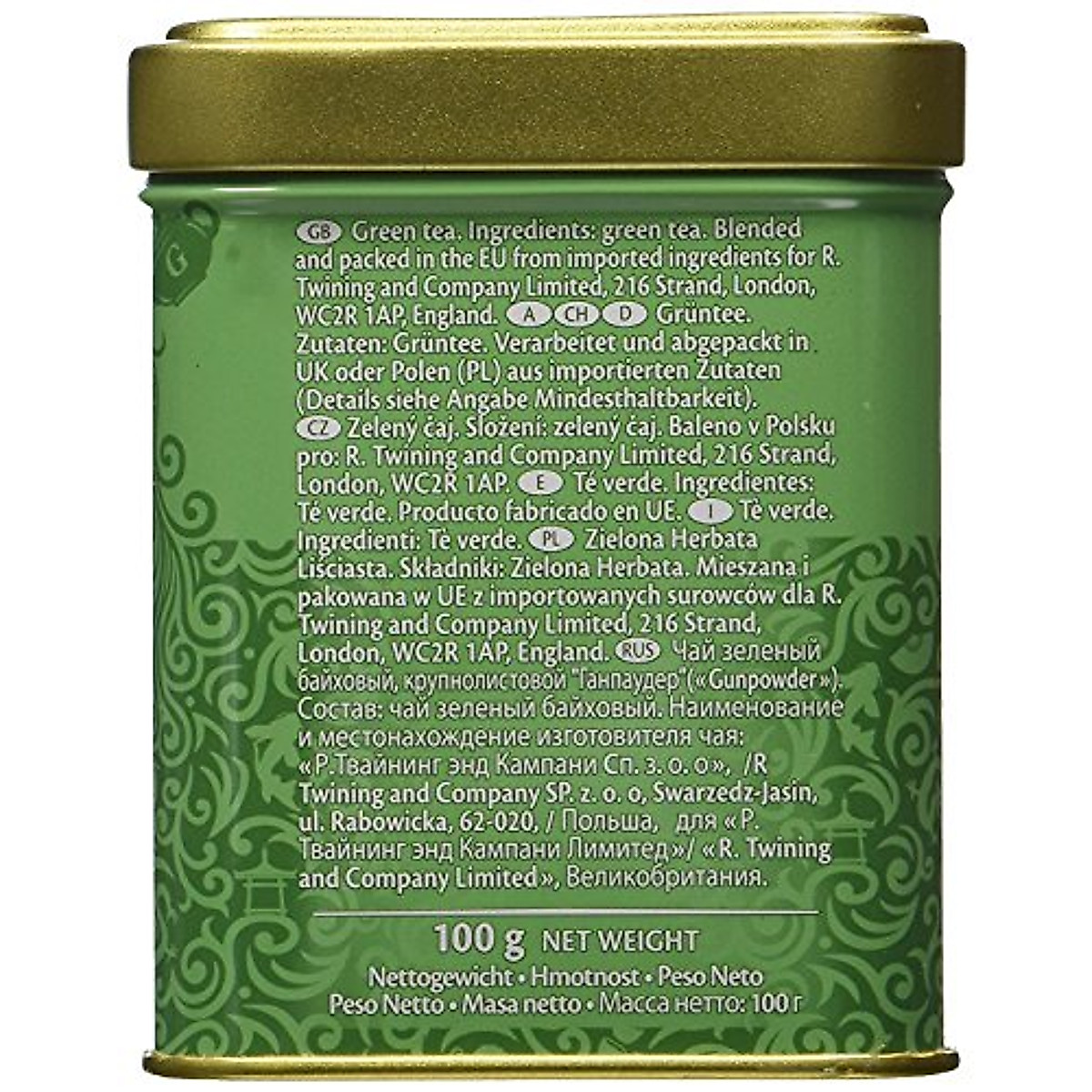 Twinings of London Loose Gunpowder Green Tea, 3.53 Ounce Tin