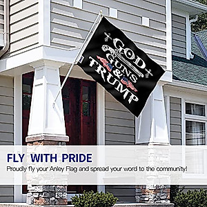 Anley Fly Breeze 3x5 Foot God Guns and Trump Flag - Canvas Header and Double Stitched - 2nd Amendment Trump Flags Polyester with Brass Grommets 3 X 5 Ft