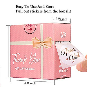 lollipro Thank You Stickers for Business 4 Design Round Roll 1.5 Inch, Gilding Bronze Gold Stickers Water Resistant Packaging Labels, 500 Pcs in Box-Packed
