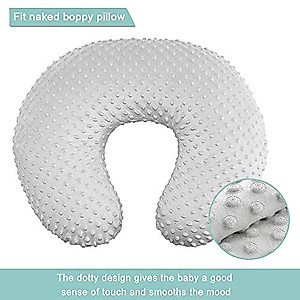 OWLOWLA Minky Nursing Pillow Cover, Breastfeeding Pillow Slipcover Fits Nursing Pillow for Baby Boy Girl(Silver Gray)