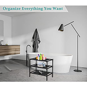 Shoe Rack Storage Organizer 5 Tiers Free Standing Metal Shoe Shelf with Side 3 Shoes Pockets, 10-17 Pairs Vertical Space Saving Stackable Tall Shoe Rack for Entryway, Hallway, Closet and Living Room