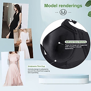 Runilut Women's Push Up Bra,Full-Coverage Underwire Bra,Hide Back Fat Deep Cup Bra,Smoothing T-Shirt Bra,Sculpting Uplift Bra Black 38DDD