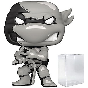POP Teenage Mutant Ninja Turtles - Michelangelo (PX Previews Exclusive) Black & White Chase Funko Vinyl Figure (Bundled with Compatible Box Protector Case)