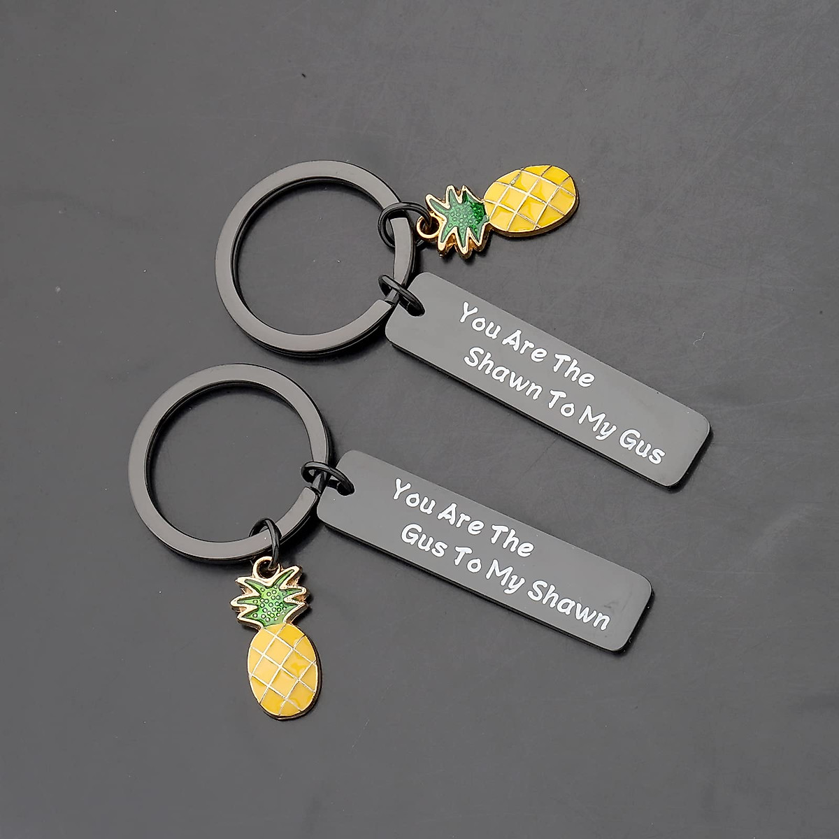 FAADBUK TV Show Inspired Keychain Friendship Keychain Set You Are The Shawn to My Gus Shawn & Gus Gift for Friends (Shawn to My Gus Black)