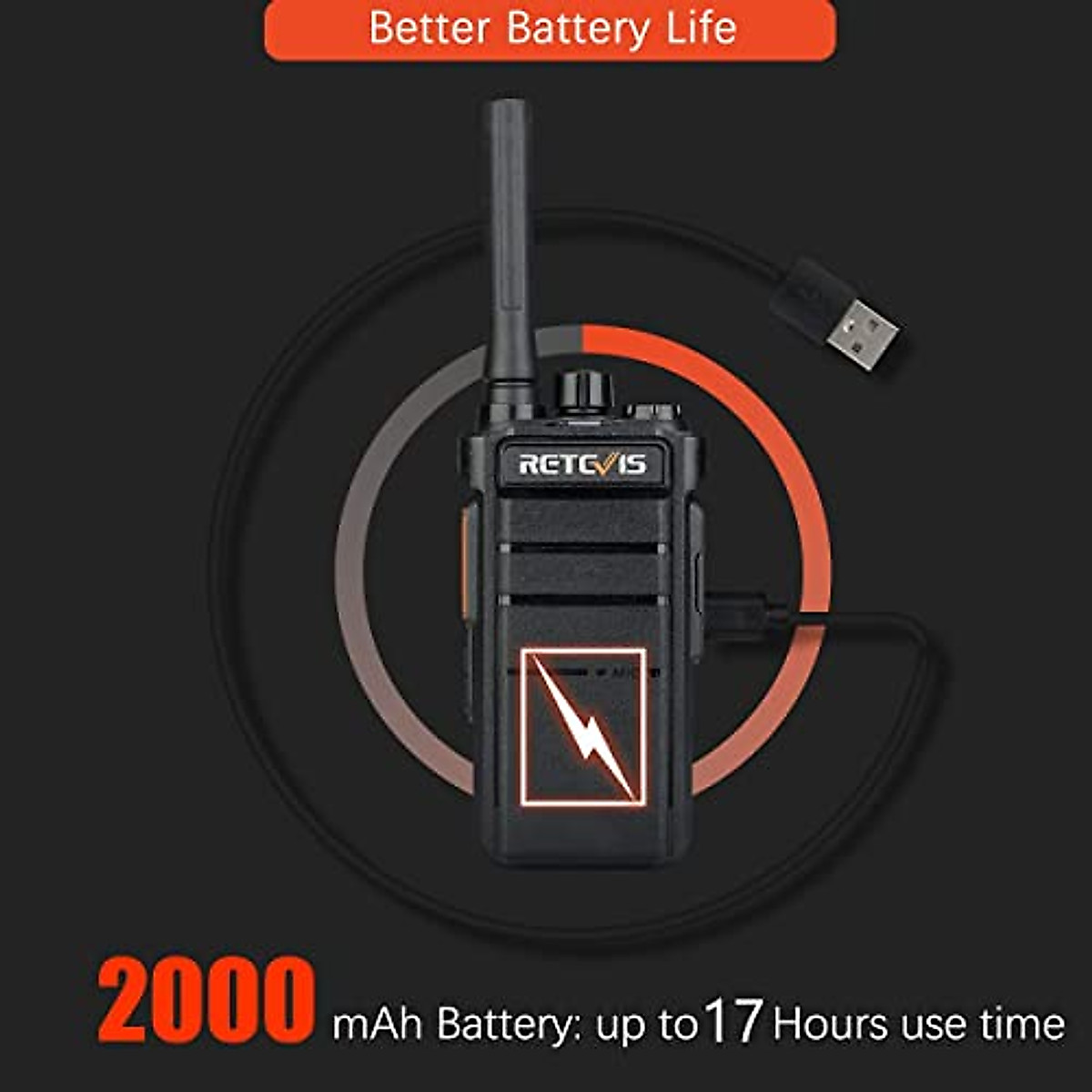 Retevis RB26 3 Watt 2 Way Radios Walkie Talkies Long Range, Radios Walkie Talkies with Earpiece and Mic Set, 2000mAh Battery, Shock Resistant, for School Industrial Government(10 Pack)