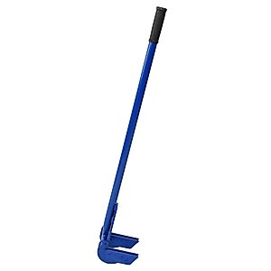HOME-X Heavy-Duty Pallet Buster with Rotating Head, 45-Inch Powder-Coated Steel with Rubber Handle, No Assembly Required, 45" L x 6" W x 1 ¼ " H, Blue