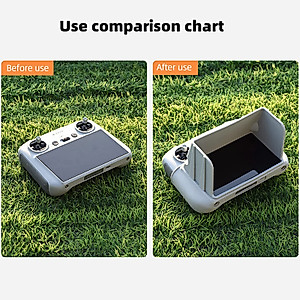 Drone Controller Silicone Cover, Precise Hole Anti Scratch Anti Drop Drone Controller Shading Hood Anti Deformation 3 Sides Blackout for Outdoor Shooting(Gray)