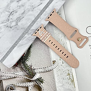 Kakurookie Decorative Rings Loops Compatible with Apple Watch Silicone Bands Charms 45mm 44mm 42mm 41mm 40mm 38mm iWatch Series 7 6 5 4 3 2 1 Watchband Metal Diamond Charms Accessories (No Band) (A-Rose Gold)