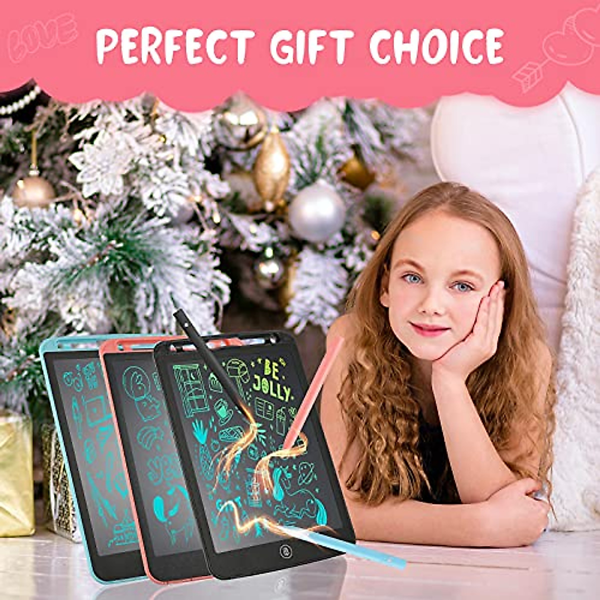 LCD Writing Tablet for Kids, Doodle Board, Drawing Tablet for Kids, 10 inch Toys for Toddler Girls/Boys Learning Drawing Toy for 4 5 6 7 Years Old Kids (Black)