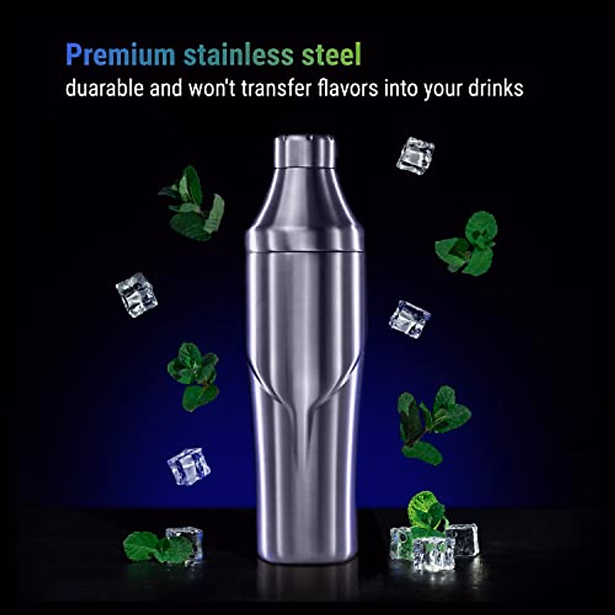 Lexenic 24oz Vacuum Insulated Cocktail Shaker - Perfect for Martini, Margarita - Leak-Proof Design and Built-in Strainer for Effortlessly Impressive Drinks - Premium Stainless Steel Drink Shaker