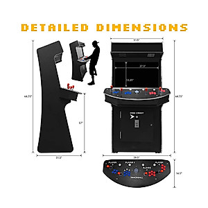 Creative Arcades Full-Size Commercial Grade Cabinet Arcade Machines | Stools Included | Slim Woodgrain Edition | 32" Screen (6296 Games (4-Player), Light Pine Man Cave)