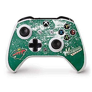 Skinit Decal Gaming Skin compatible with Xbox One S Controller - Officially Licensed NHL Minnesota Wild Frozen Design