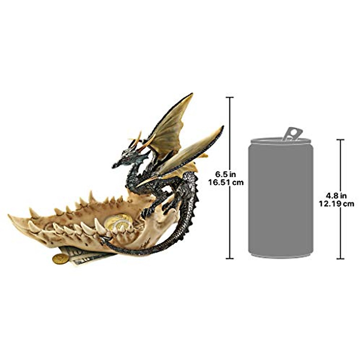Design Toscano QS91305 Jaw of the Dragon Offering Dish Gothic Statue, 9 Inch, Polyresin, Full Color