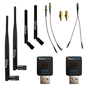 Nooelec Dual-Band NESDR Nano 2 ADS-B (978MHz UAT & 1090MHz 1090ES) Bundle for Stratux™, Avare, Foreflight, FlightAware & Other ADS-B Software Applications. Includes 2 SDRs, 4 Antennas & 5 Adapters